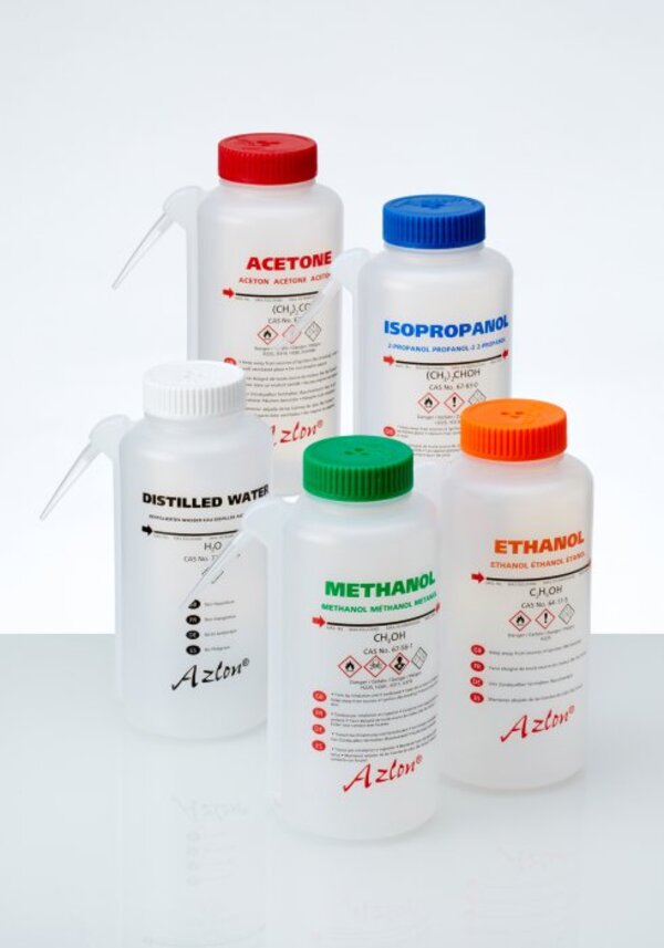 Azlon Round Integral wash bottle | Beldico Nederland